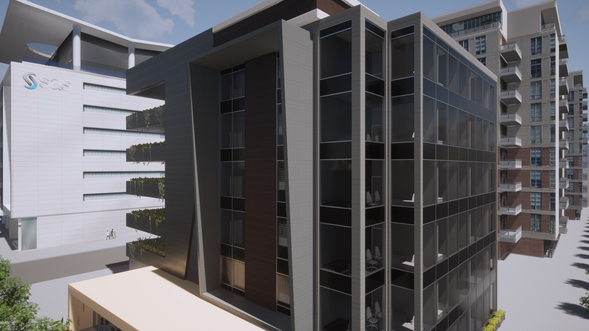 Modern Office Building Revit And Twinmotion 3D Model - TurboSquid 2145422