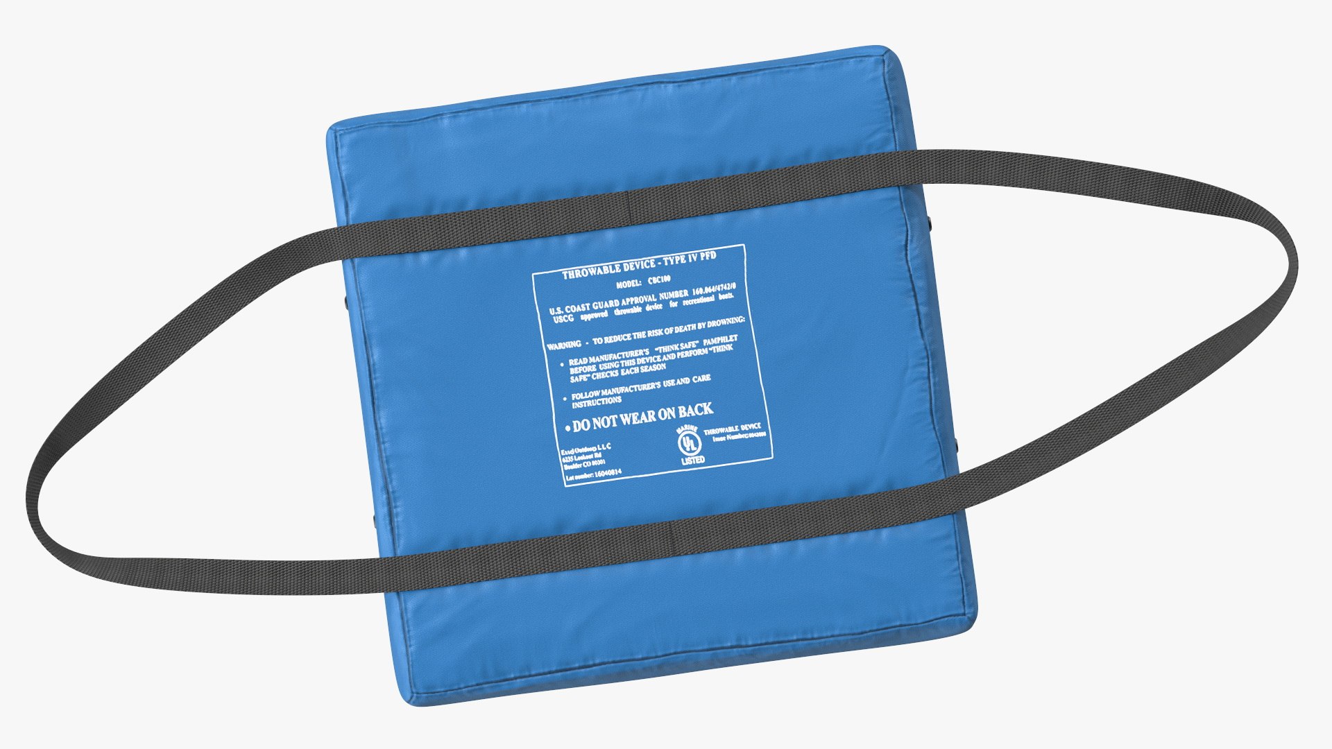 Bradley Type IV Boat Cushion USCG Throwable Flotation Device 3D Model ...