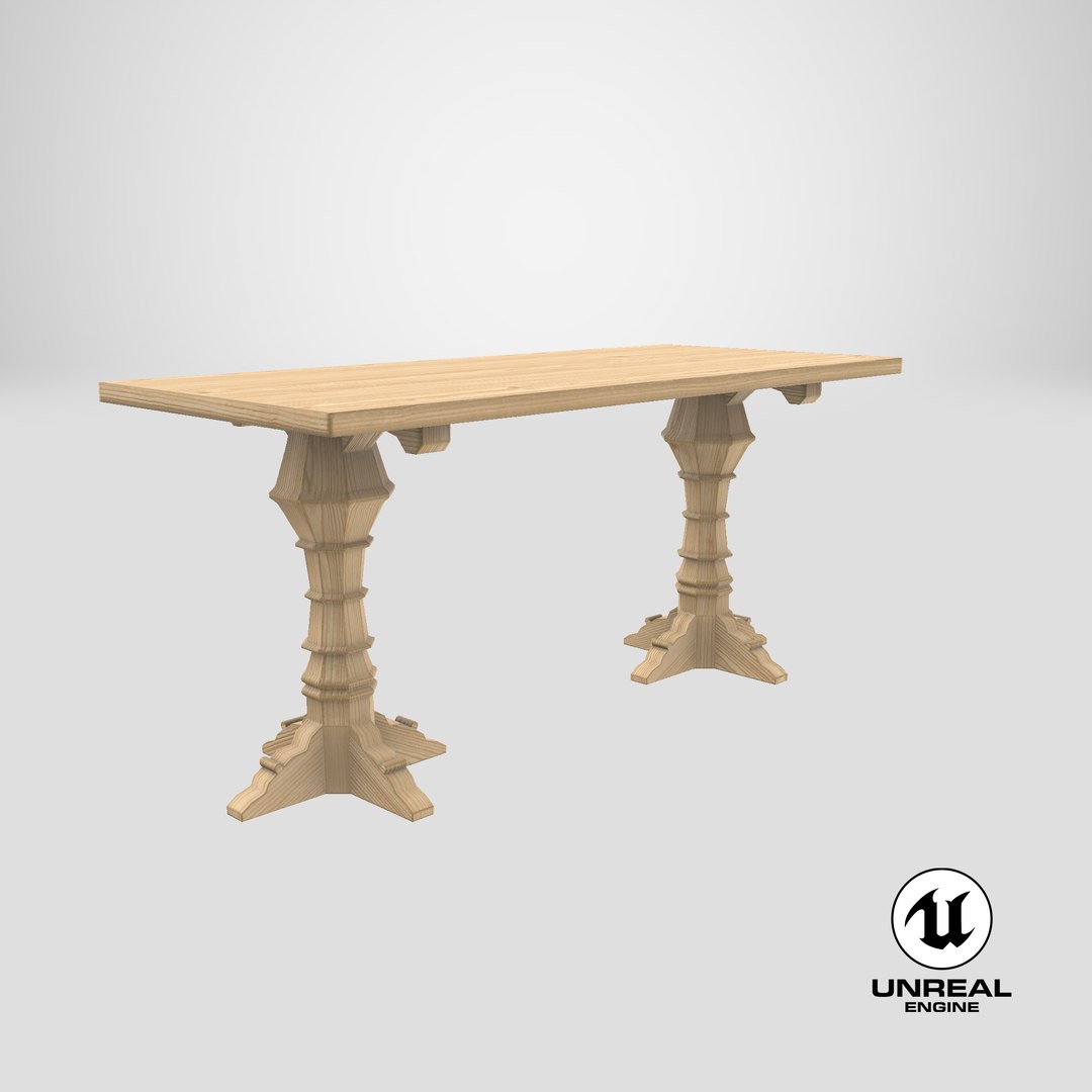 3D Wooden Table Model - TurboSquid 2120498