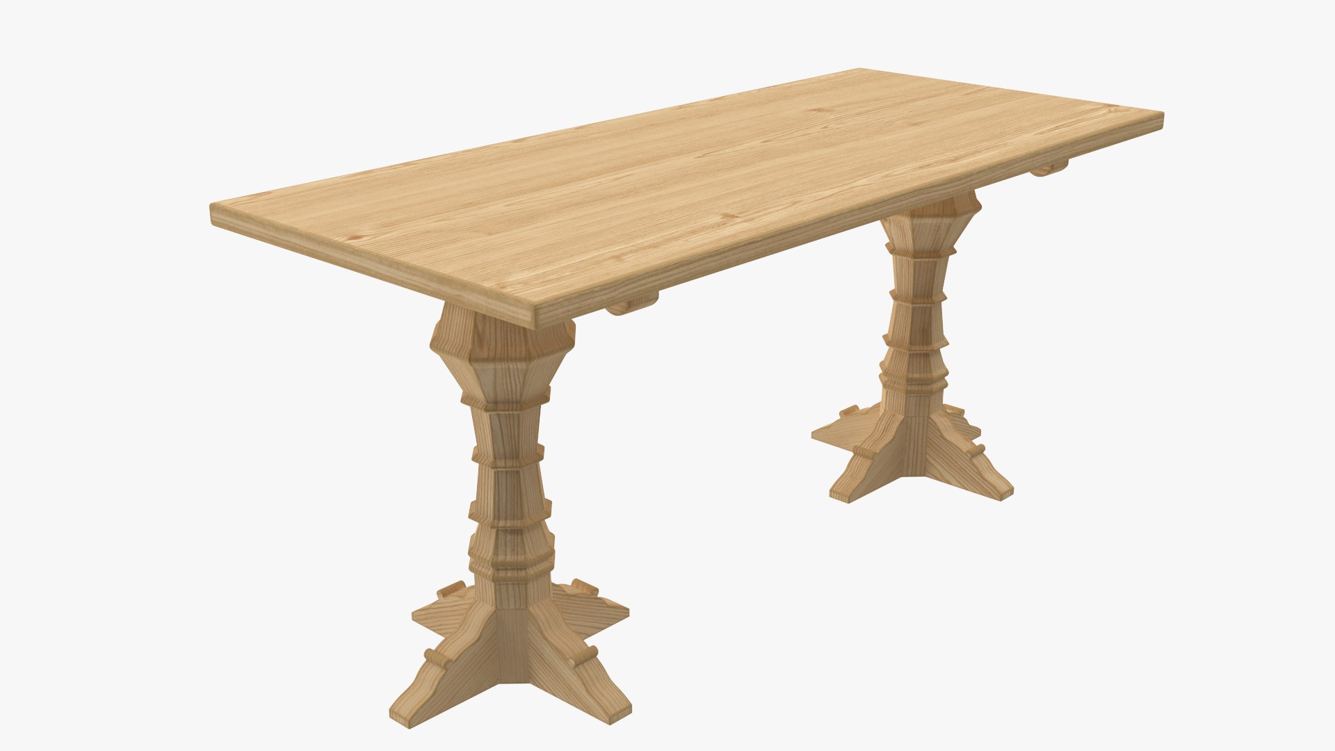 3D Wooden Table Model - TurboSquid 2120498