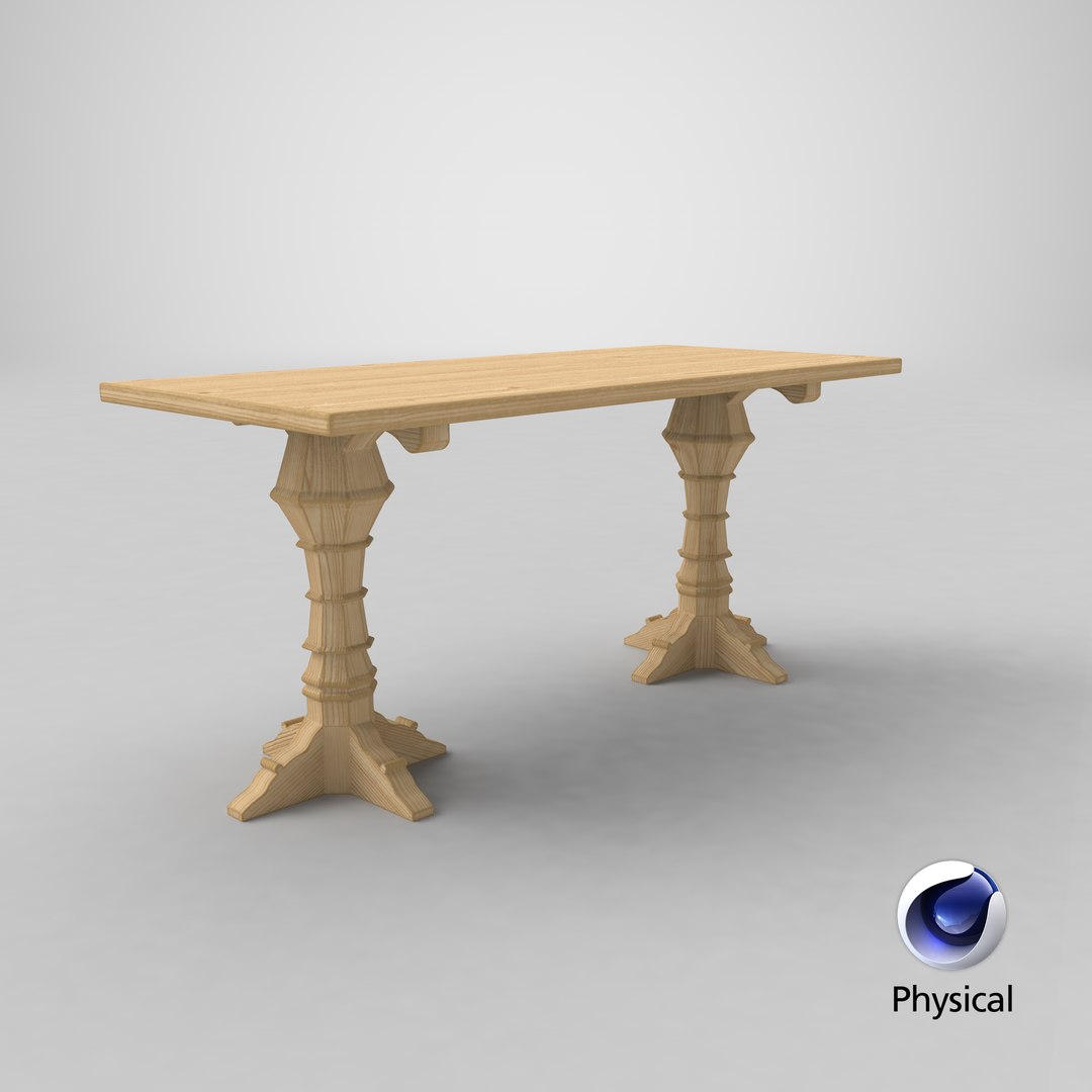 3D Wooden Table Model - TurboSquid 2120498