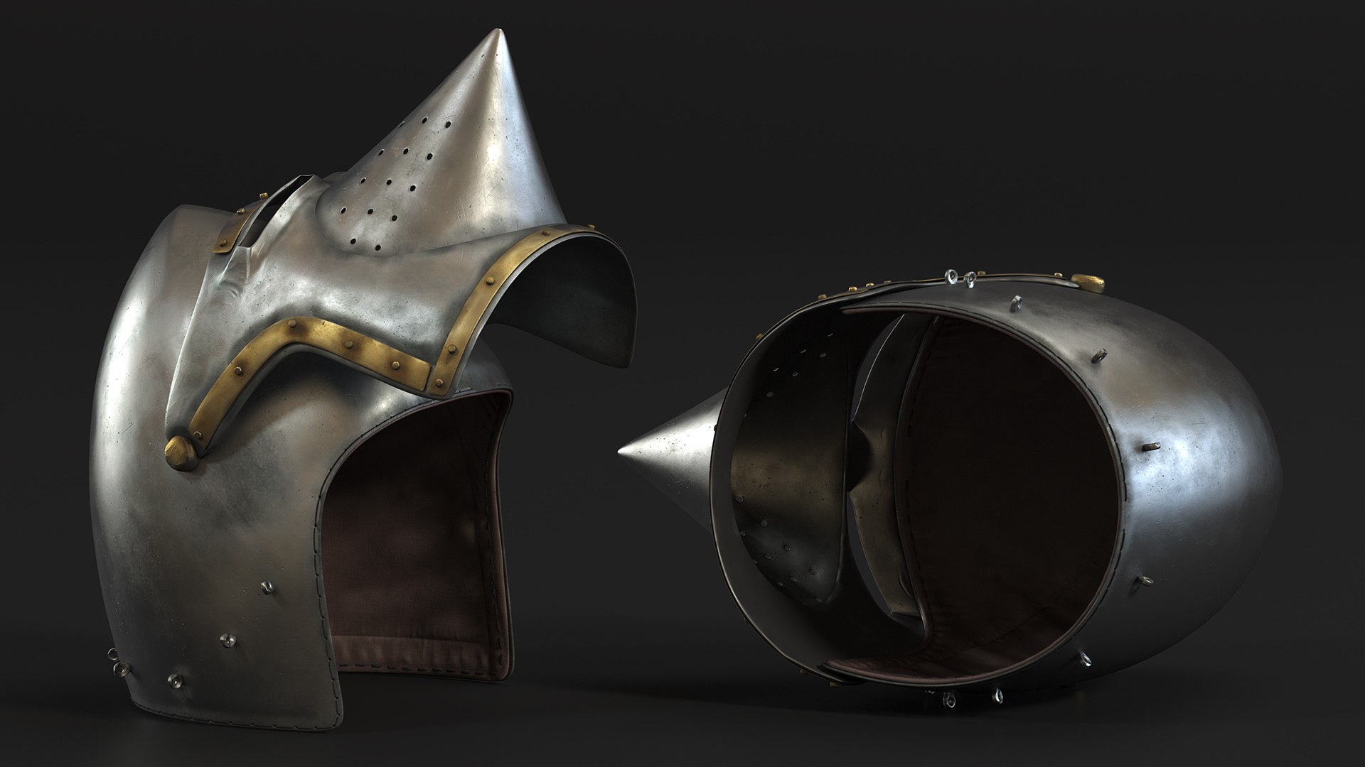 3d model houndskull bascinet helmet