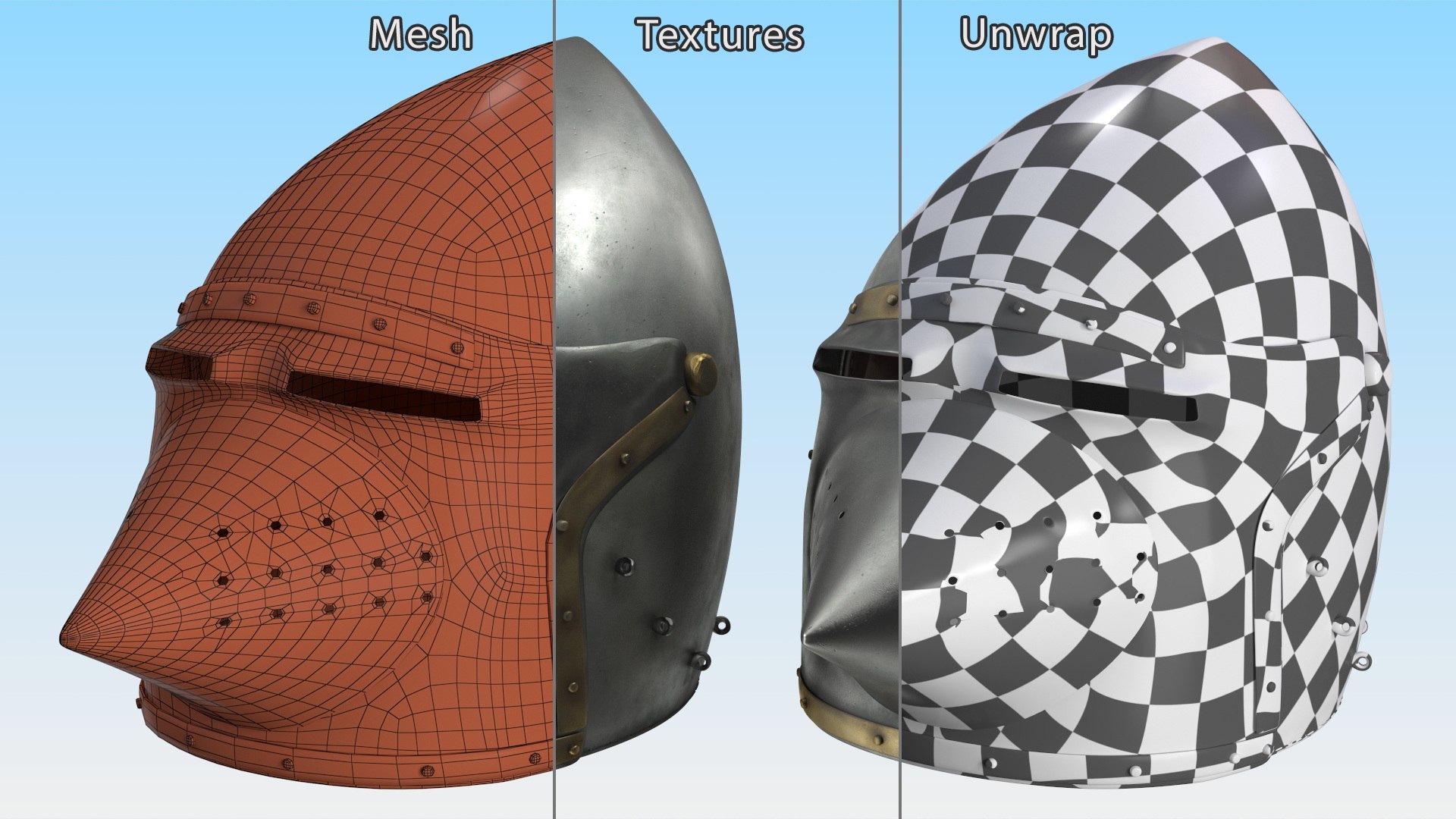 3d model houndskull bascinet helmet