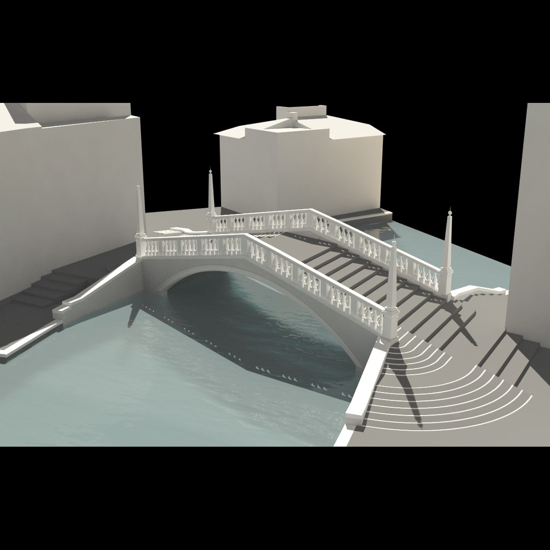 3d real bridge venice ponte