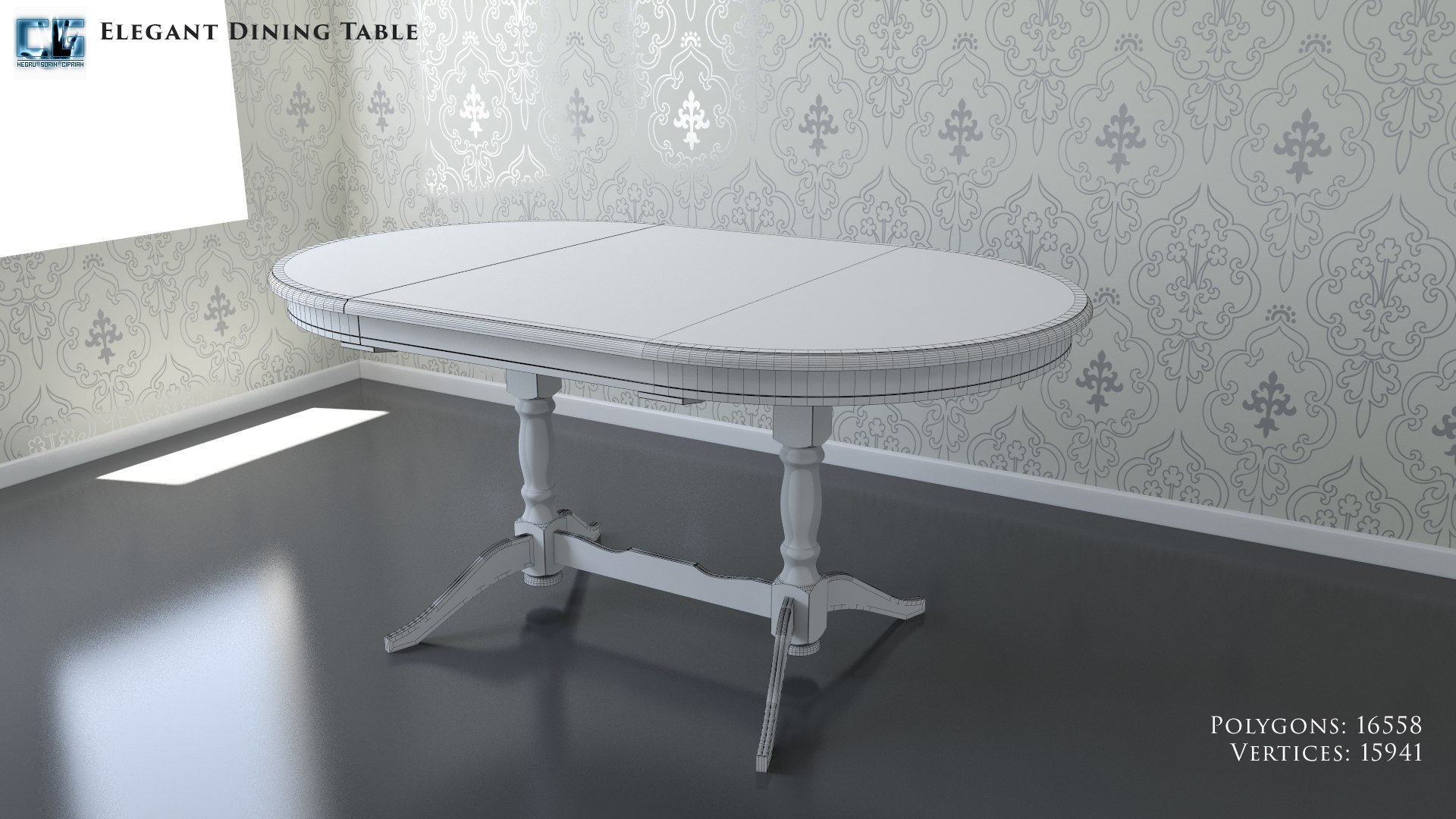 3D Elegant Dining Table Model - TurboSquid 1296784