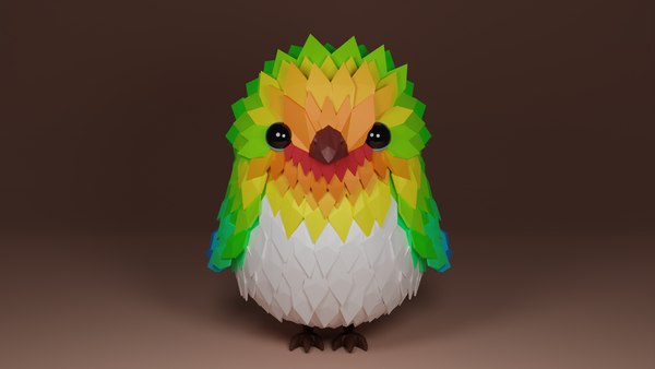 modelo 3d Lindo pájaro lowpoly - TurboSquid 2132416
