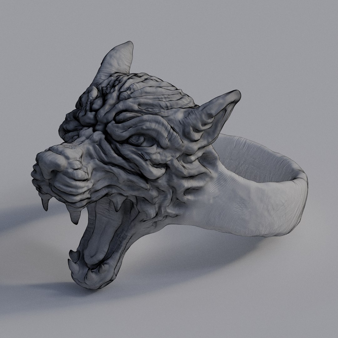3D Wolf Ring - TurboSquid 1434360