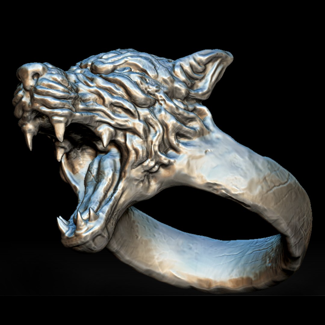 3D Wolf Ring - TurboSquid 1434360