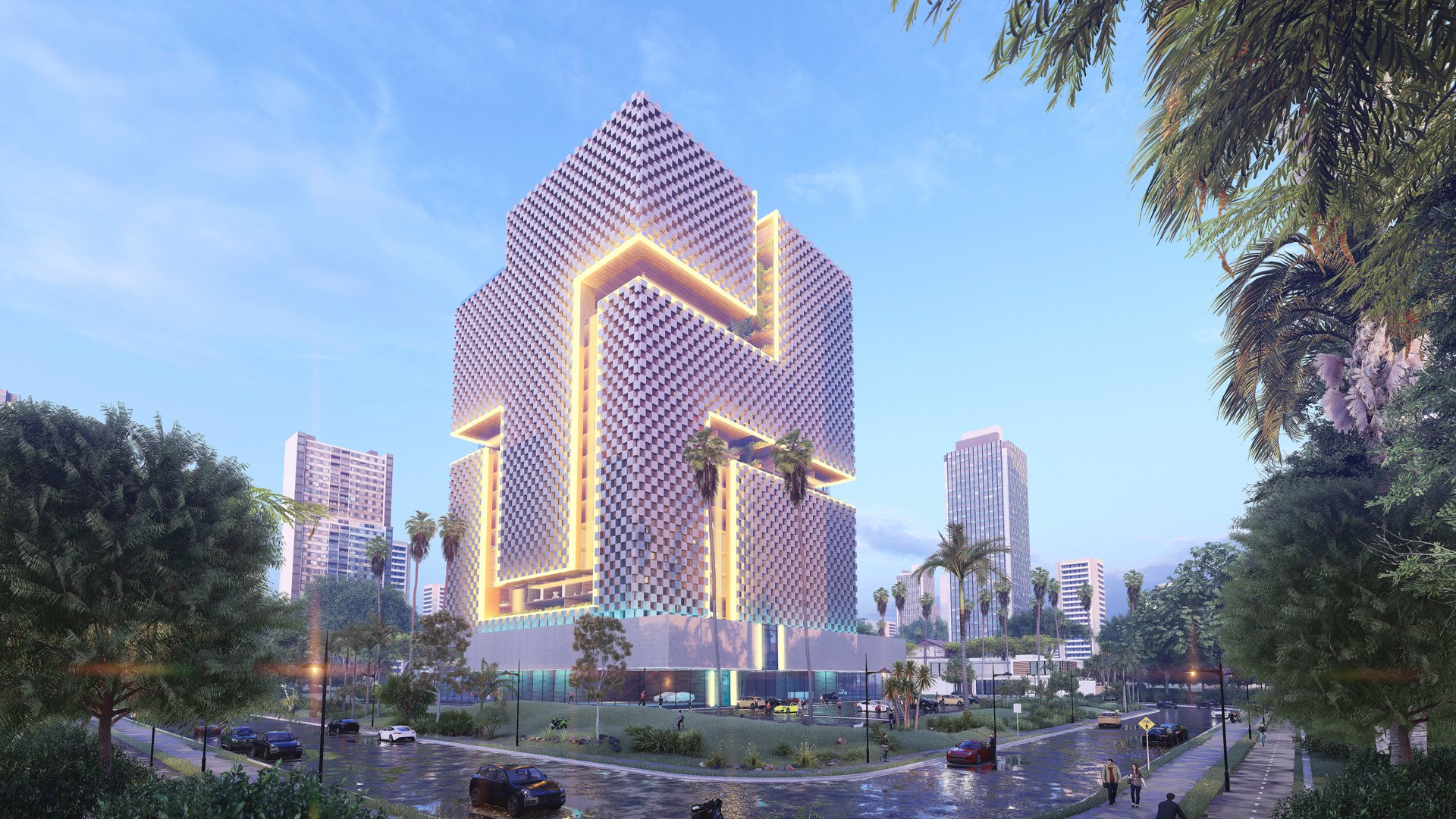 3D Tower In A City FULL Residential Building Revit Lumion - TurboSquid ...
