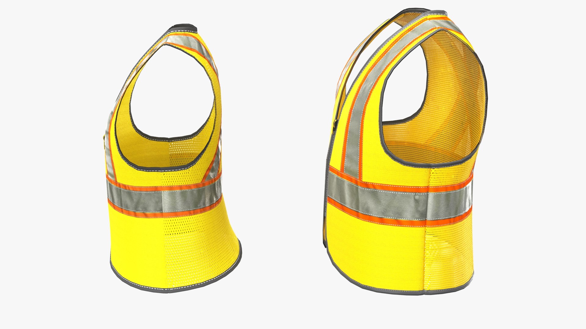 Safety Vest- Mining Cross Yellow - Male And Female Model - TurboSquid ...
