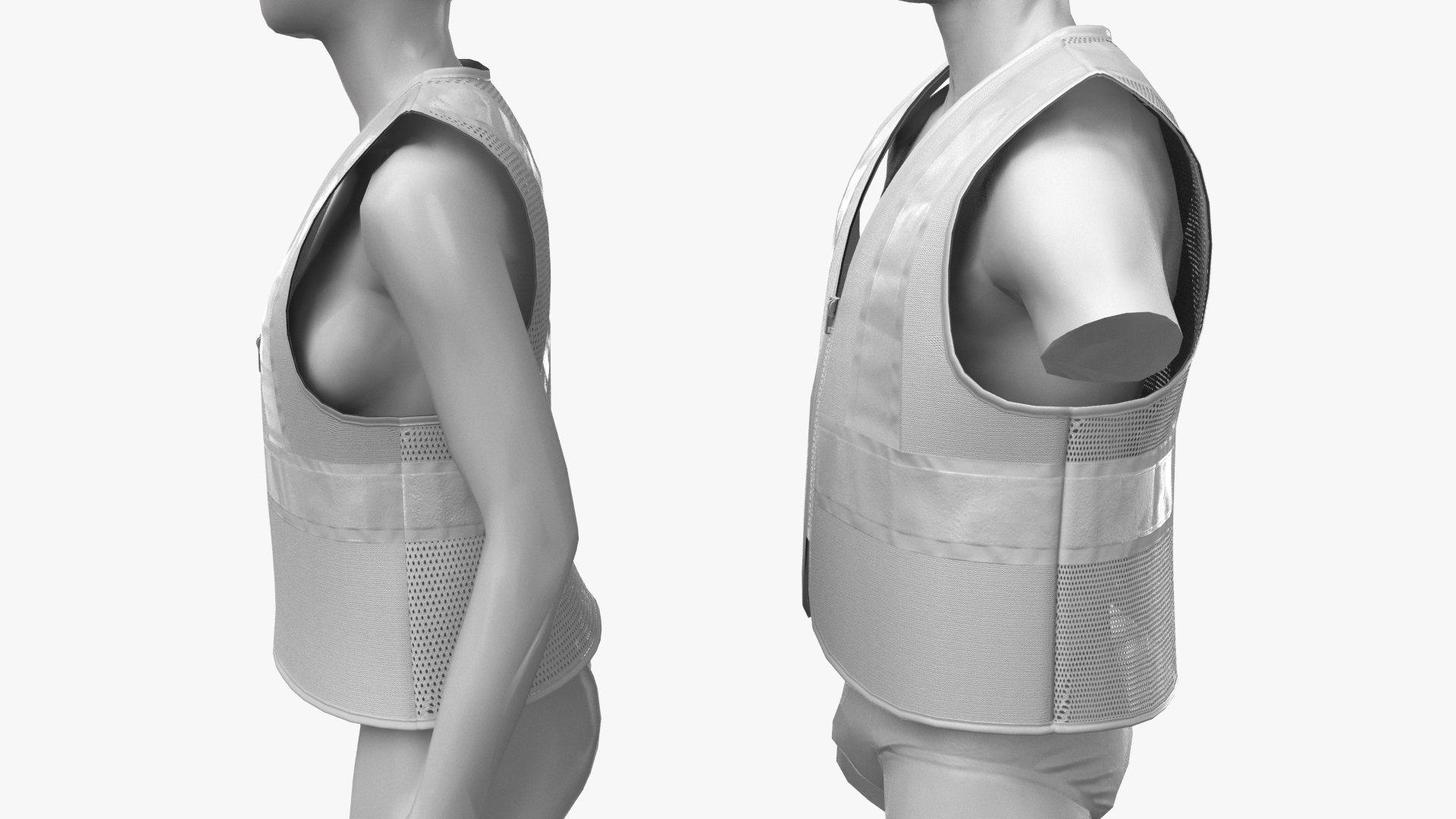 Safety Vest- Mining Cross Yellow - Male And Female Model - TurboSquid ...