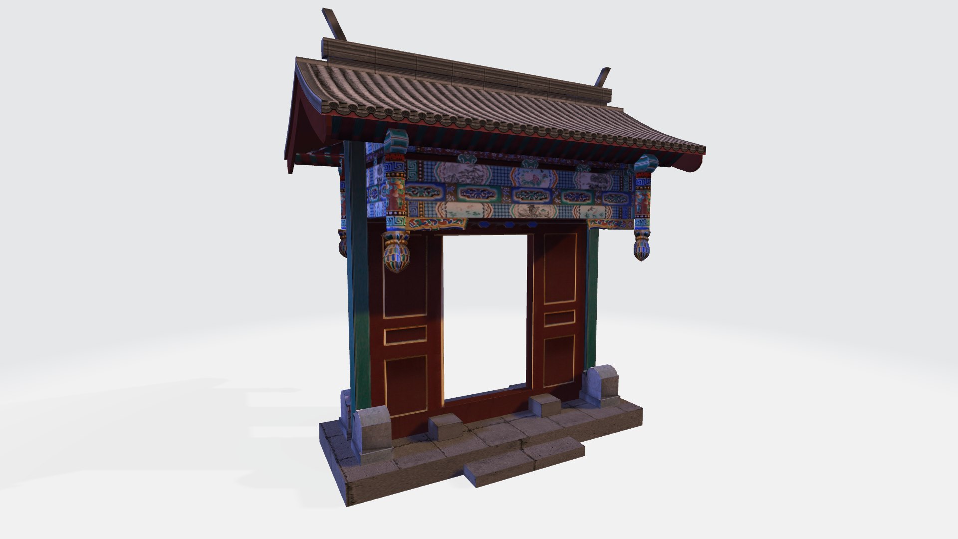 3D Chinese Architecture Gate - TurboSquid 1518208