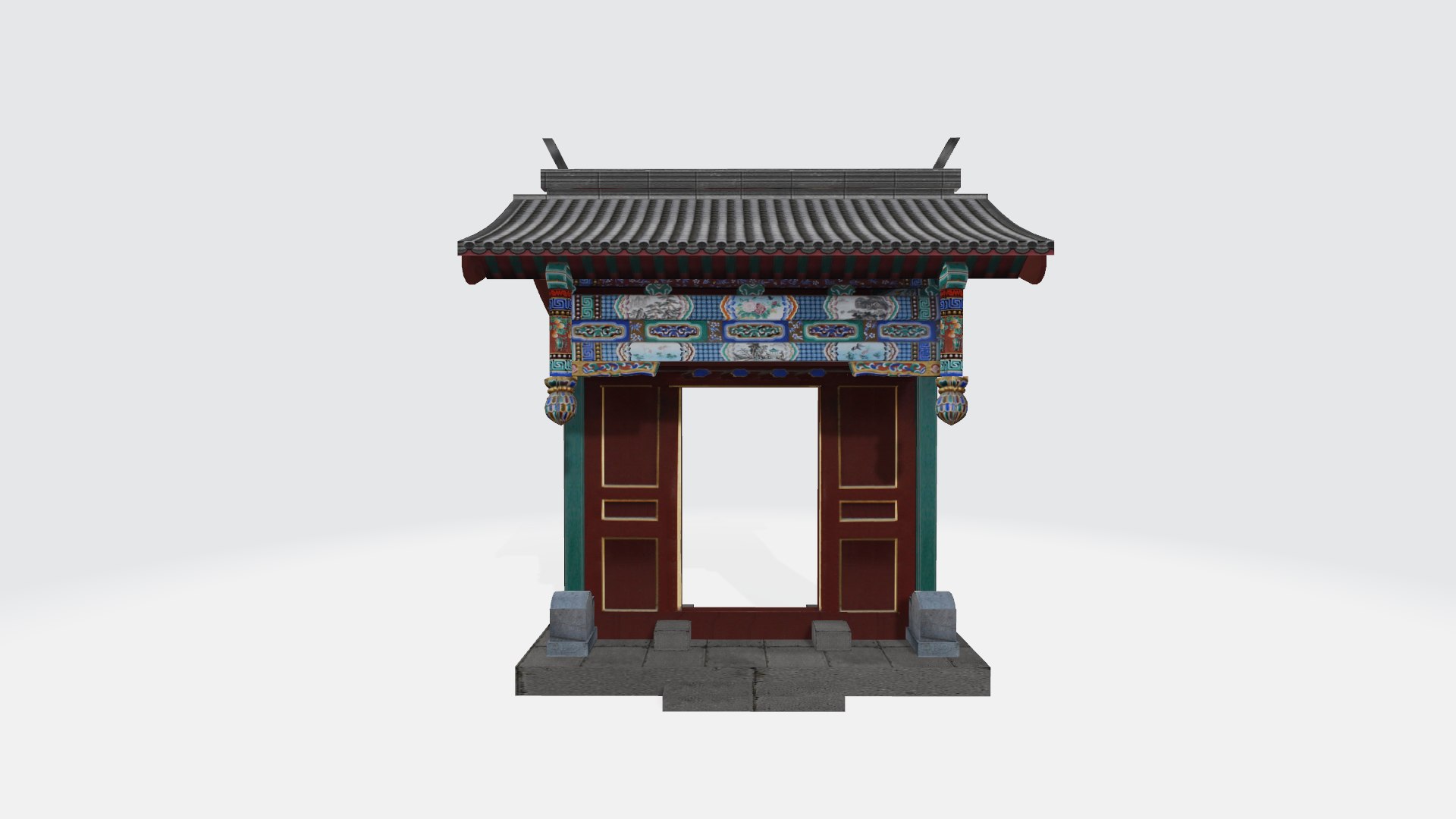 3D Chinese Architecture Gate - TurboSquid 1518208