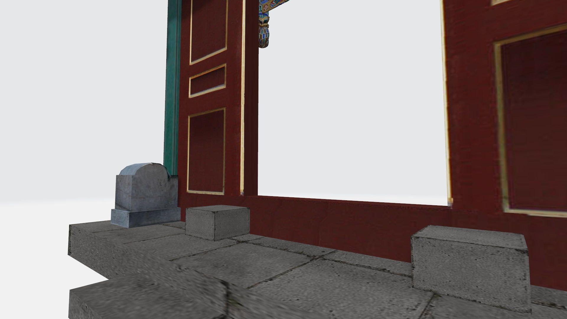 3D Chinese Architecture Gate - TurboSquid 1518208