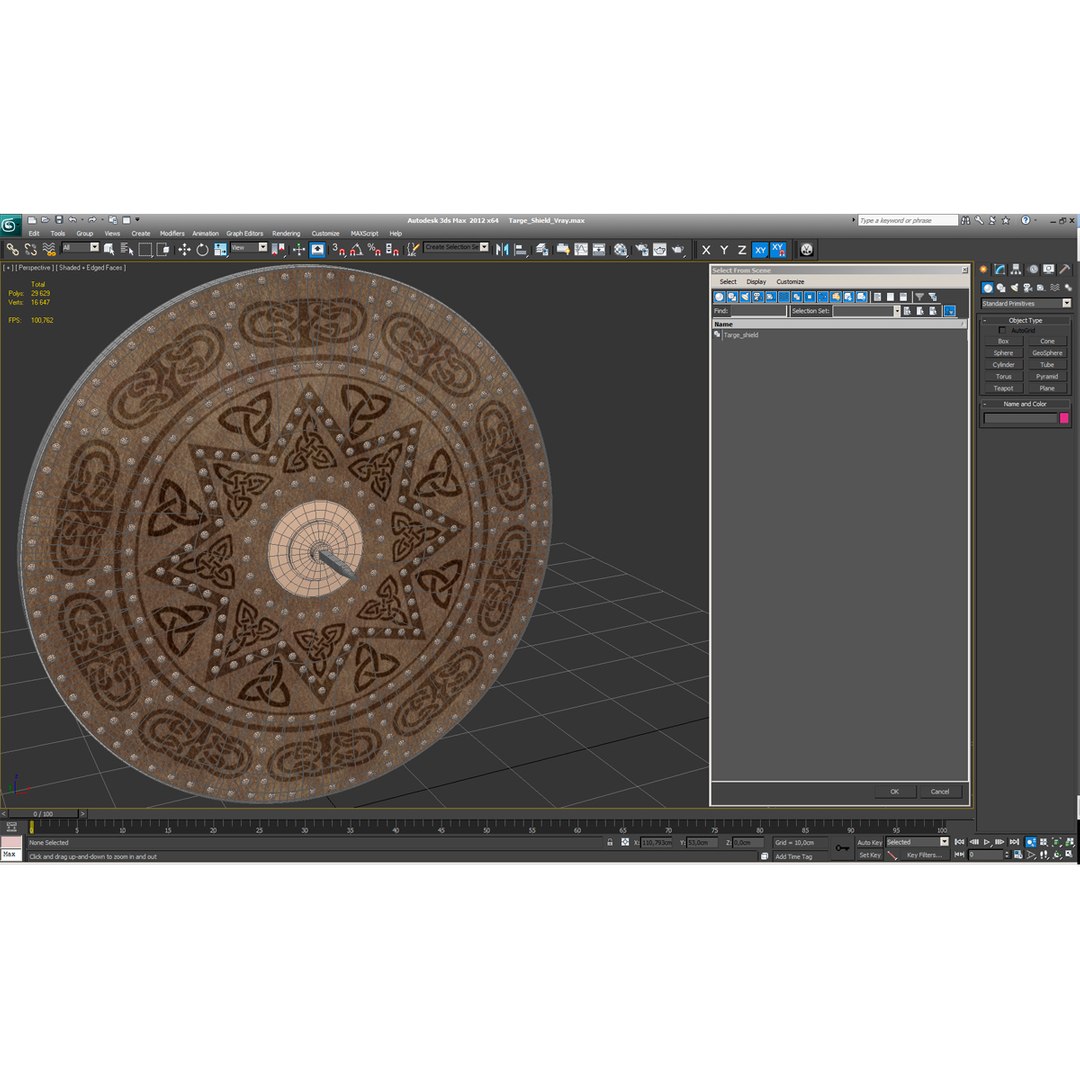 targe shield 3d max