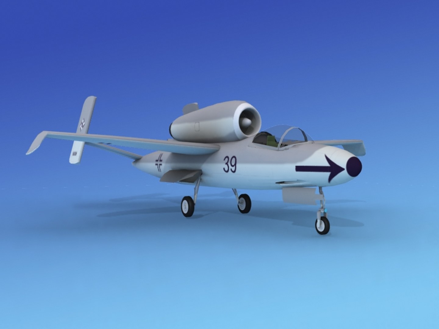 3d Model Of Fighter Jets Heinkel 162