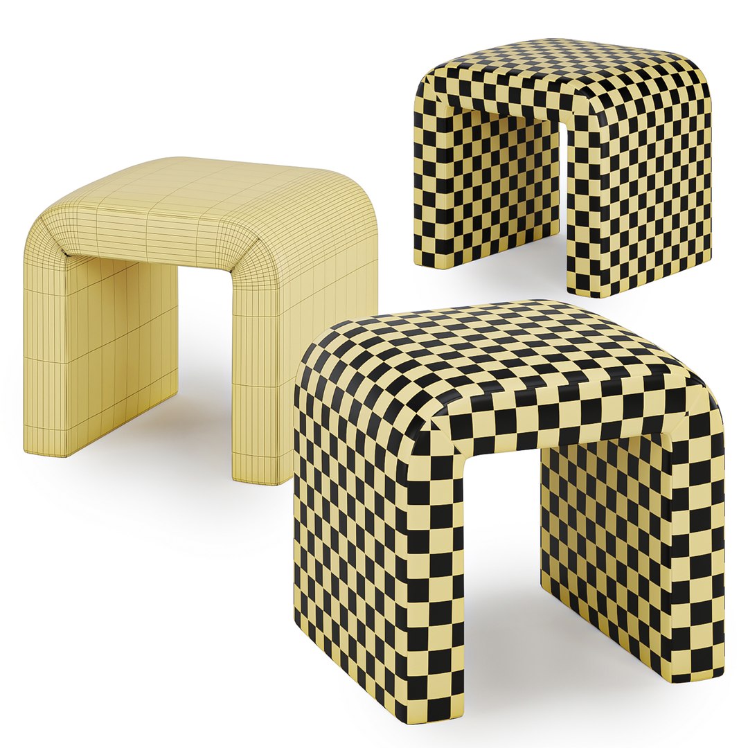 Sophia Luxury Curved Upholstered Ottoman Bench 3D Model - TurboSquid ...