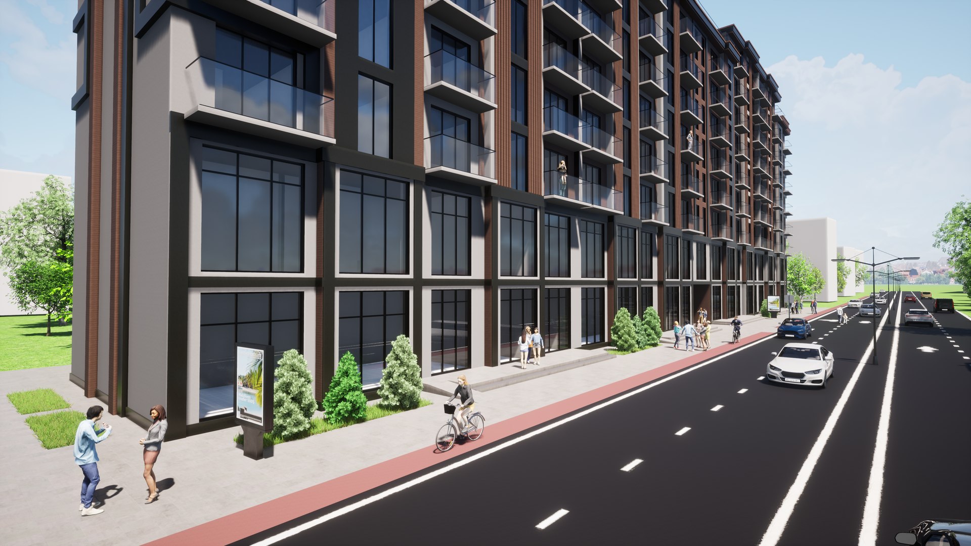 Apartment 9 Storey With Terrace 3D Model - TurboSquid 1936486