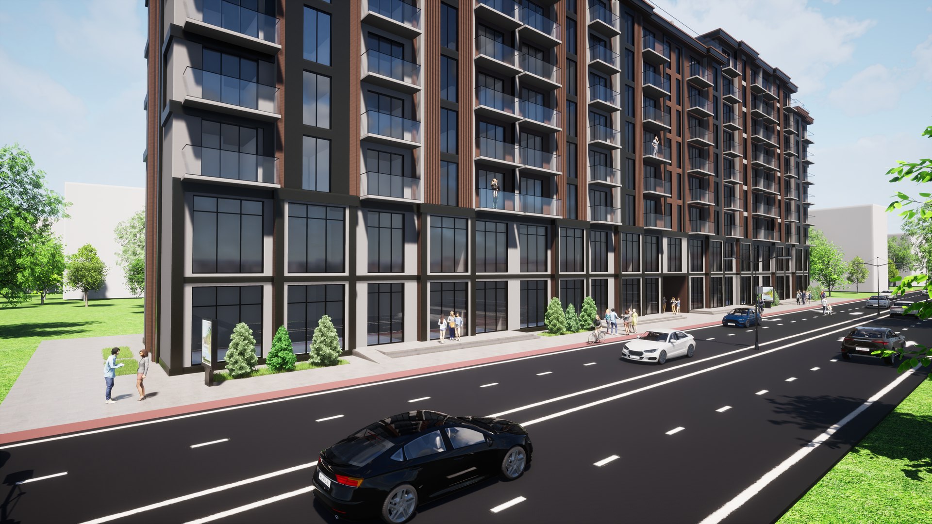 Apartment 9 Storey With Terrace 3D Model - TurboSquid 1936486