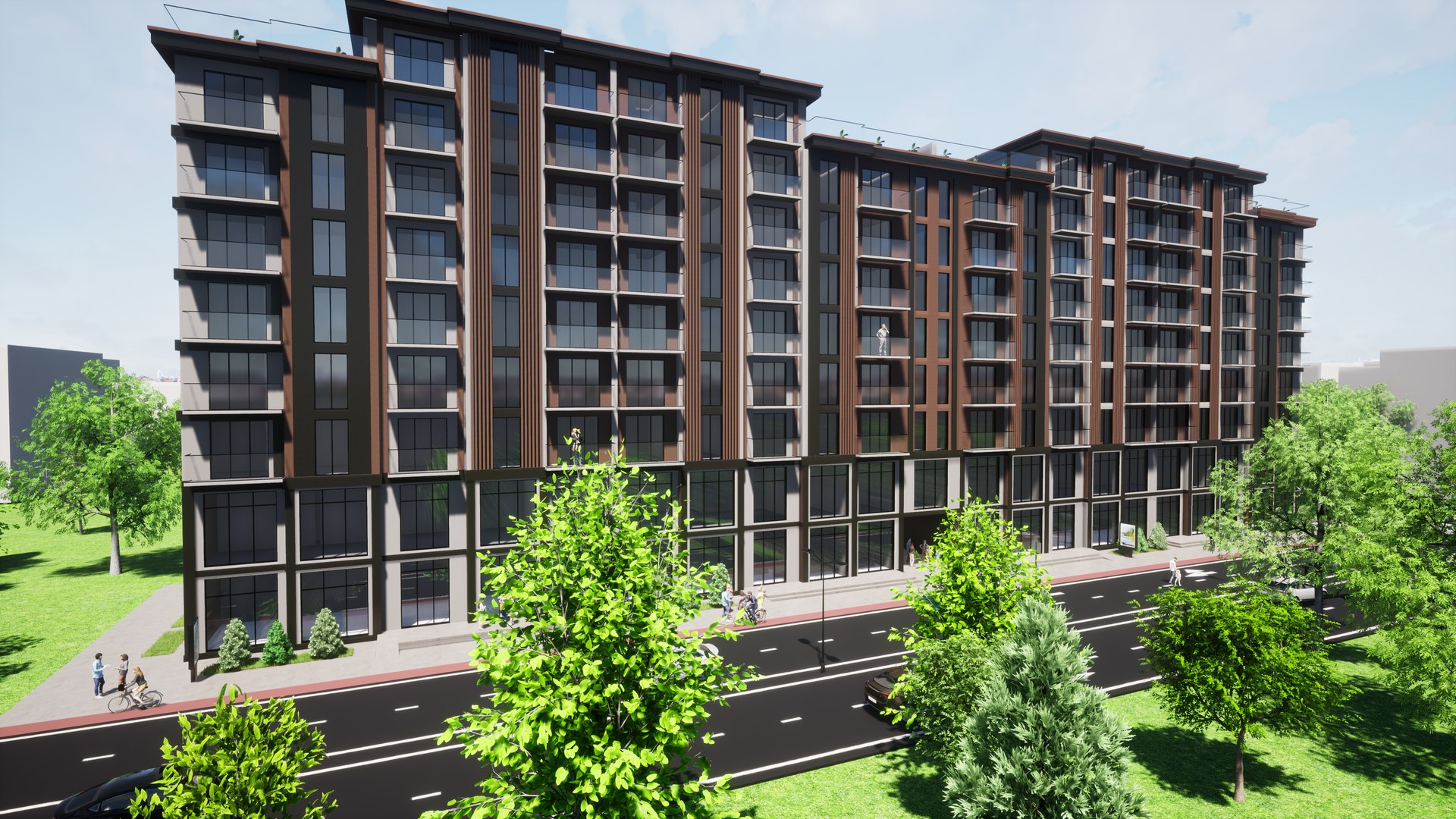 Apartment 9 Storey With Terrace 3D Model - TurboSquid 1936486