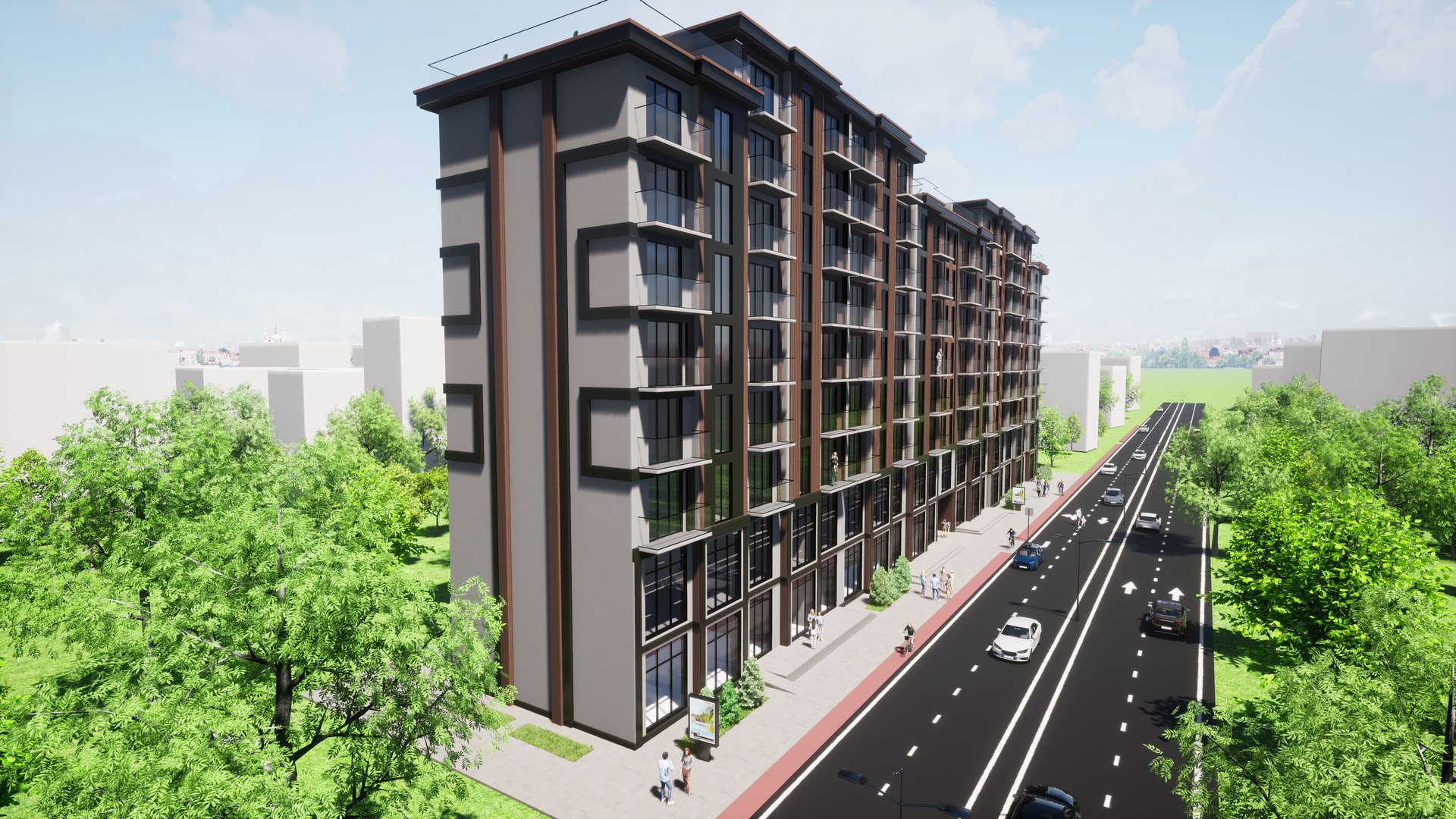 Apartment 9 Storey With Terrace 3D Model - TurboSquid 1936486