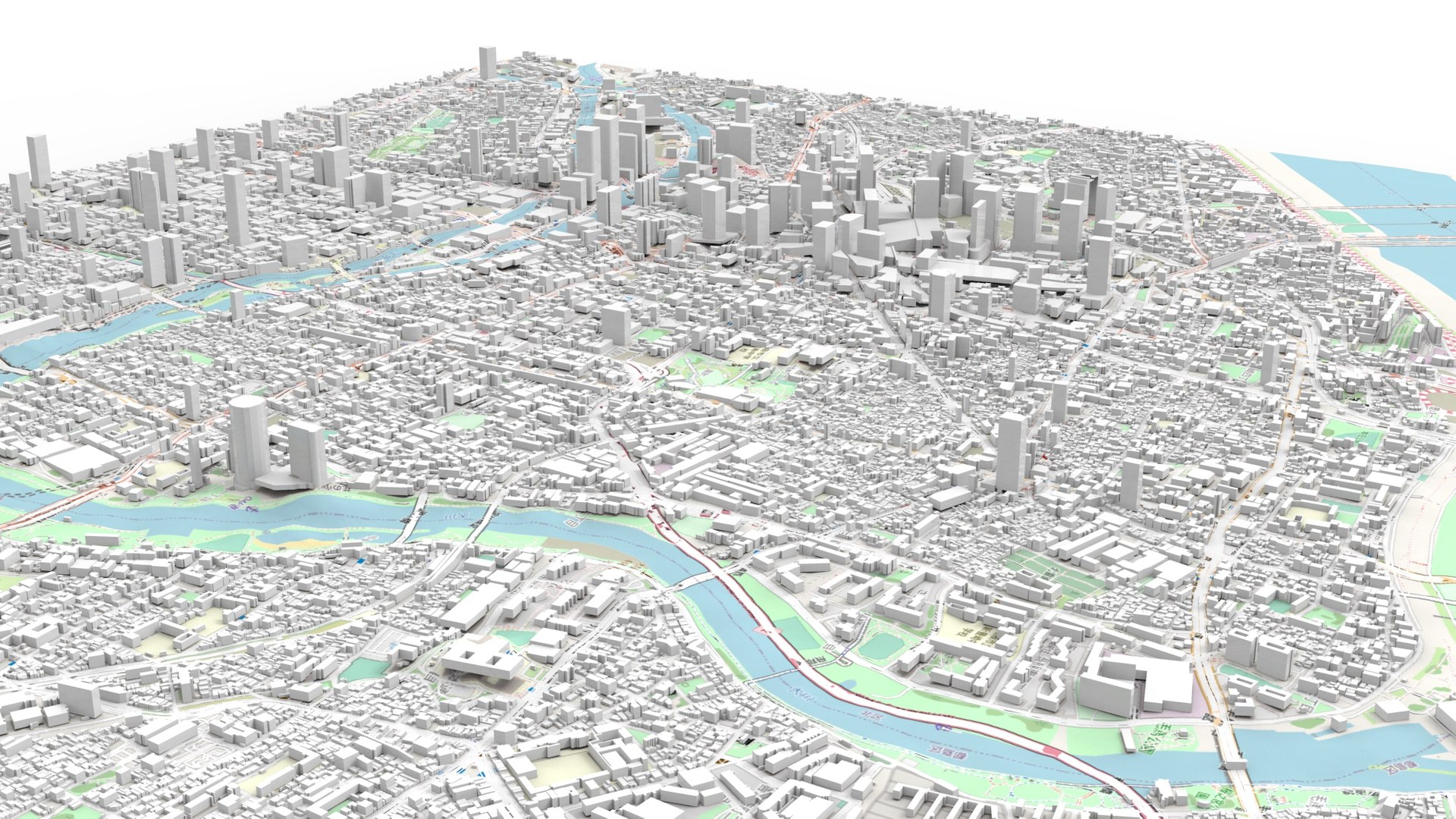 3D Cityscape Osaka Japan Model - TurboSquid 2136436