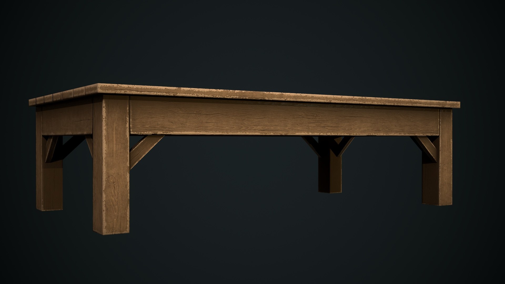 Wooden Low Poly Table 3D Model - TurboSquid 1939702