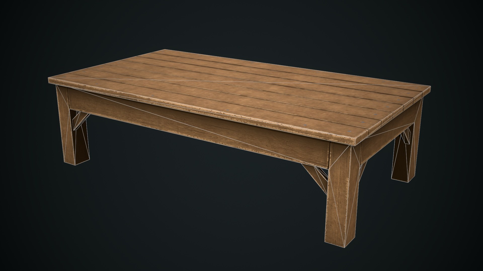 Wooden Low Poly Table 3D Model - TurboSquid 1939702