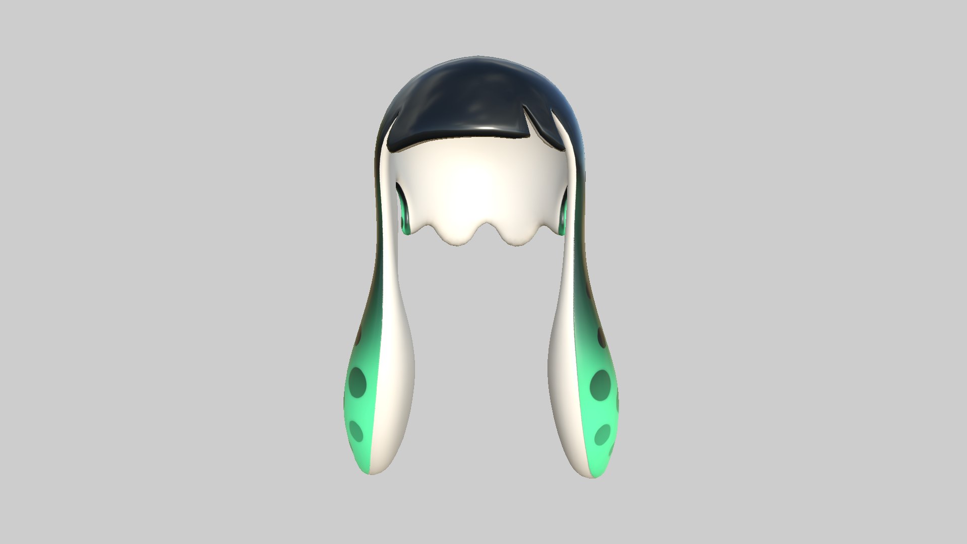 3D Inkling Hair 08 Black Green - Splatoon Character Design - TurboSquid ...
