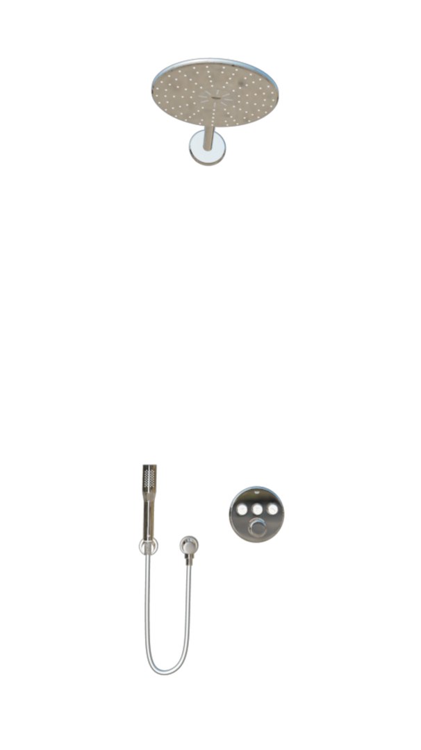 Grohe Product-Shower-Thermostatic LED Rainfall Round Shower System Set ...