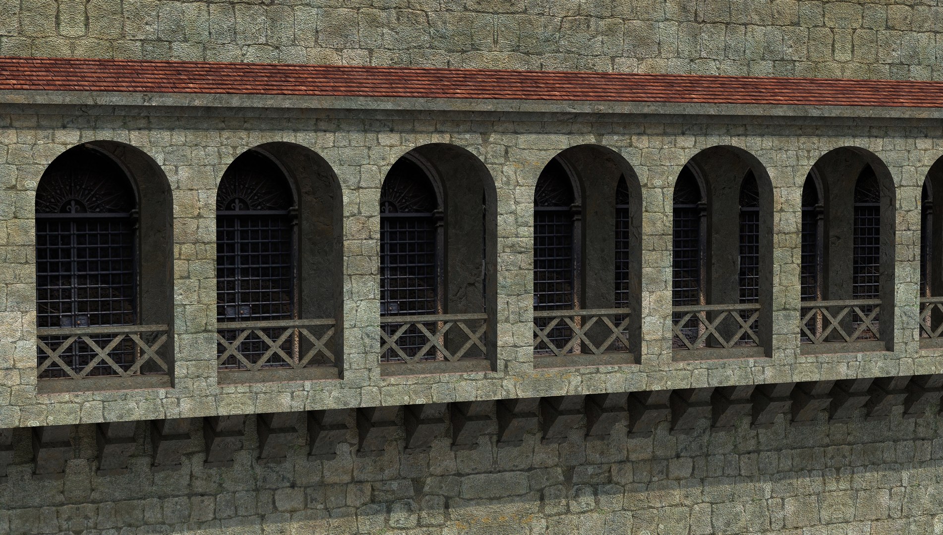 Large Old Balcony Castle 3D Model - TurboSquid 1766323