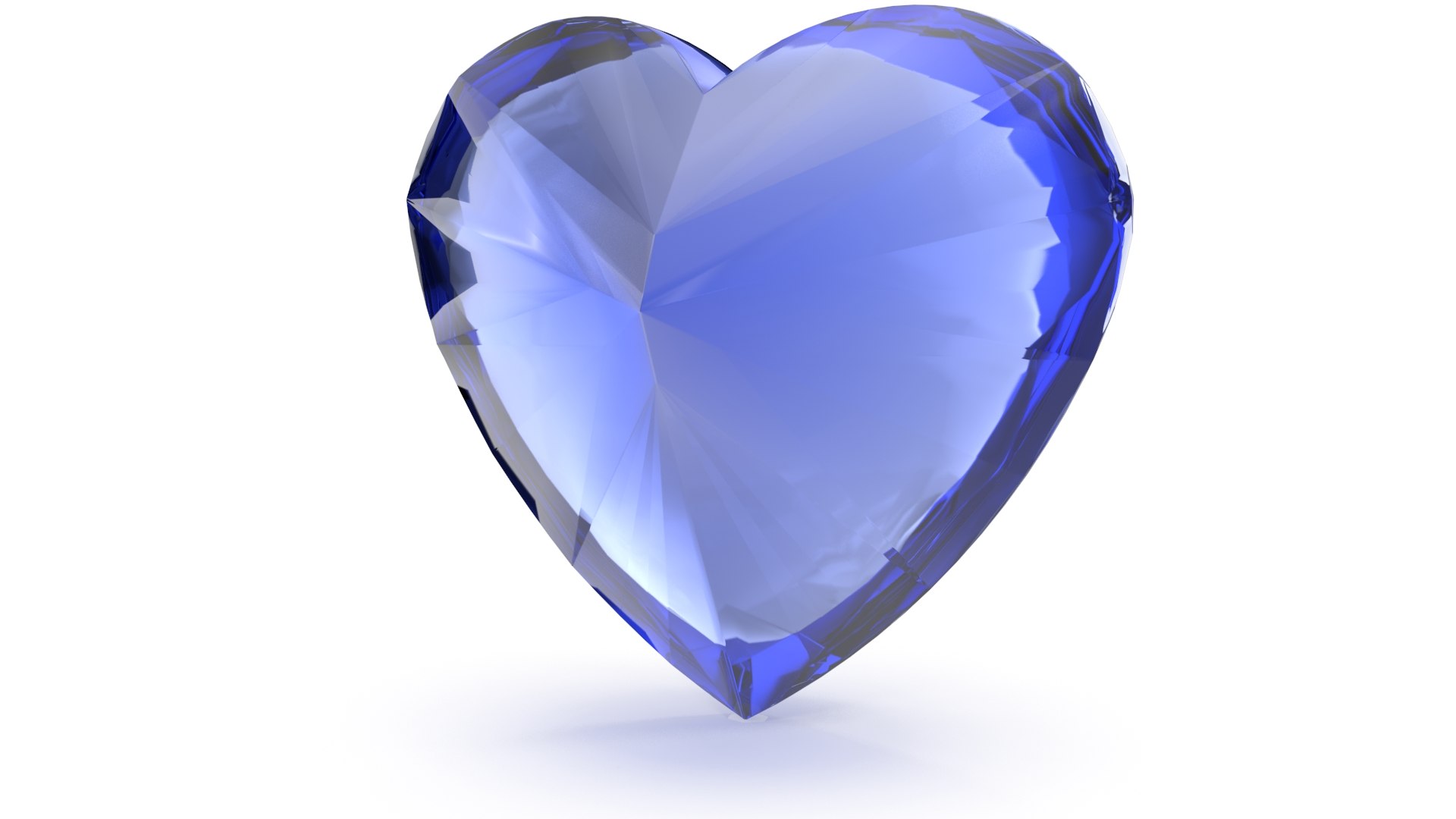 3D Model Heart Shape Blue Sapphire - TurboSquid 1886113