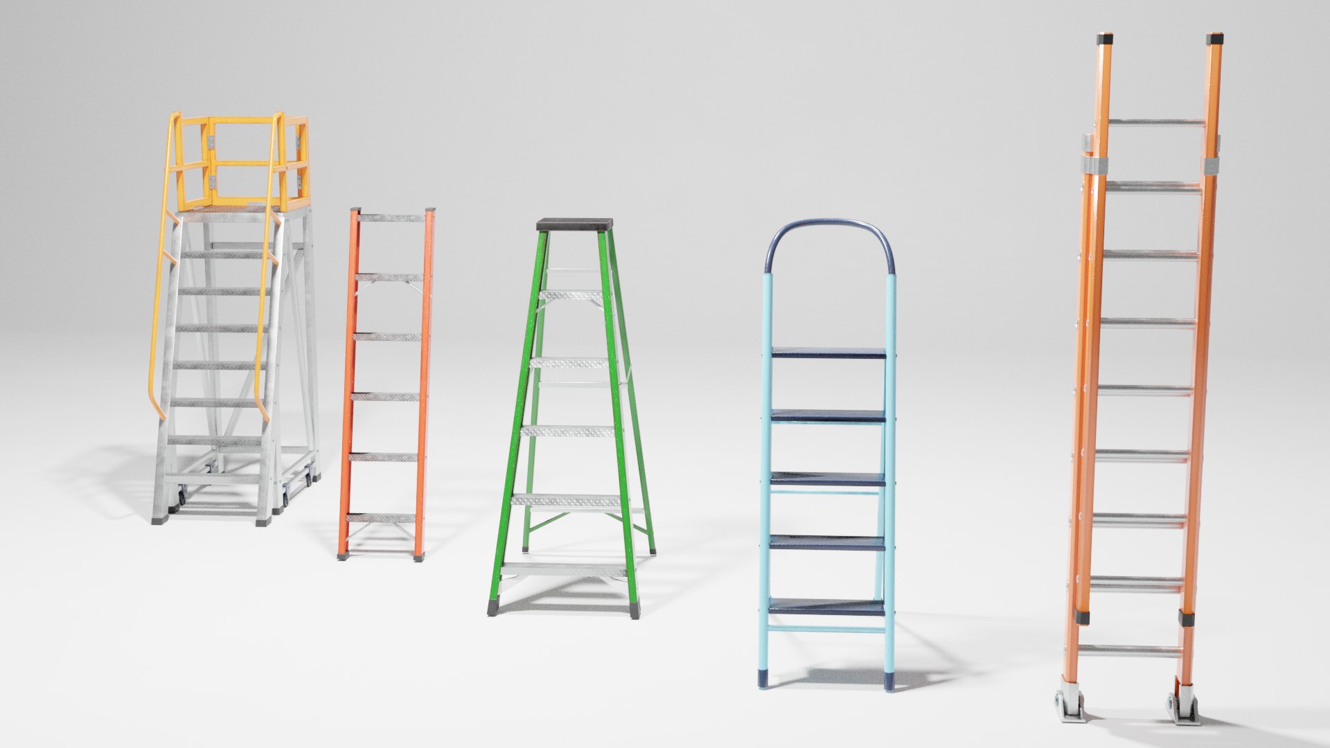 3D Different Types Of Ladders - TurboSquid 1923213