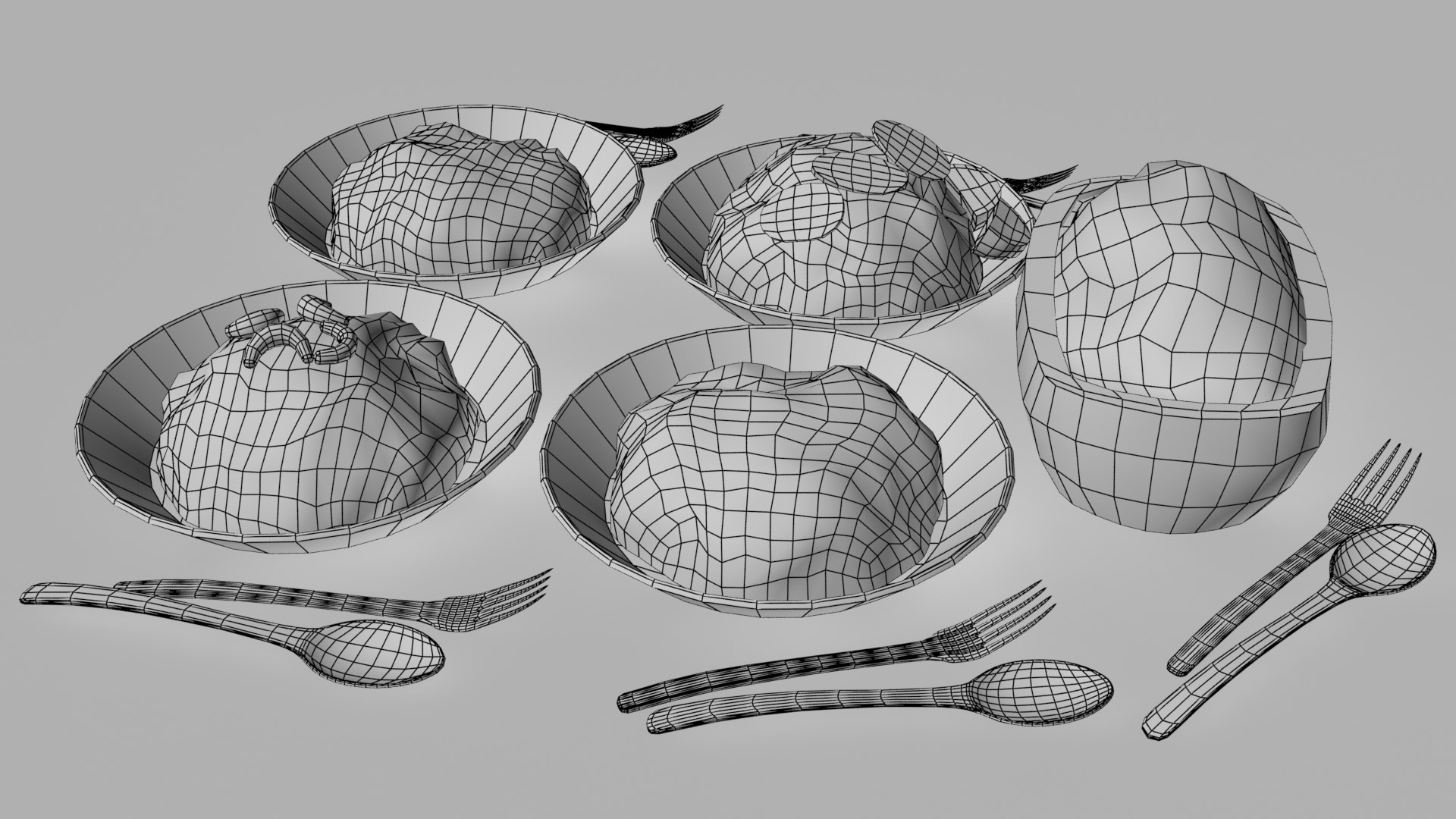 Cartoon Fried Rice 3D Model - TurboSquid 1924198