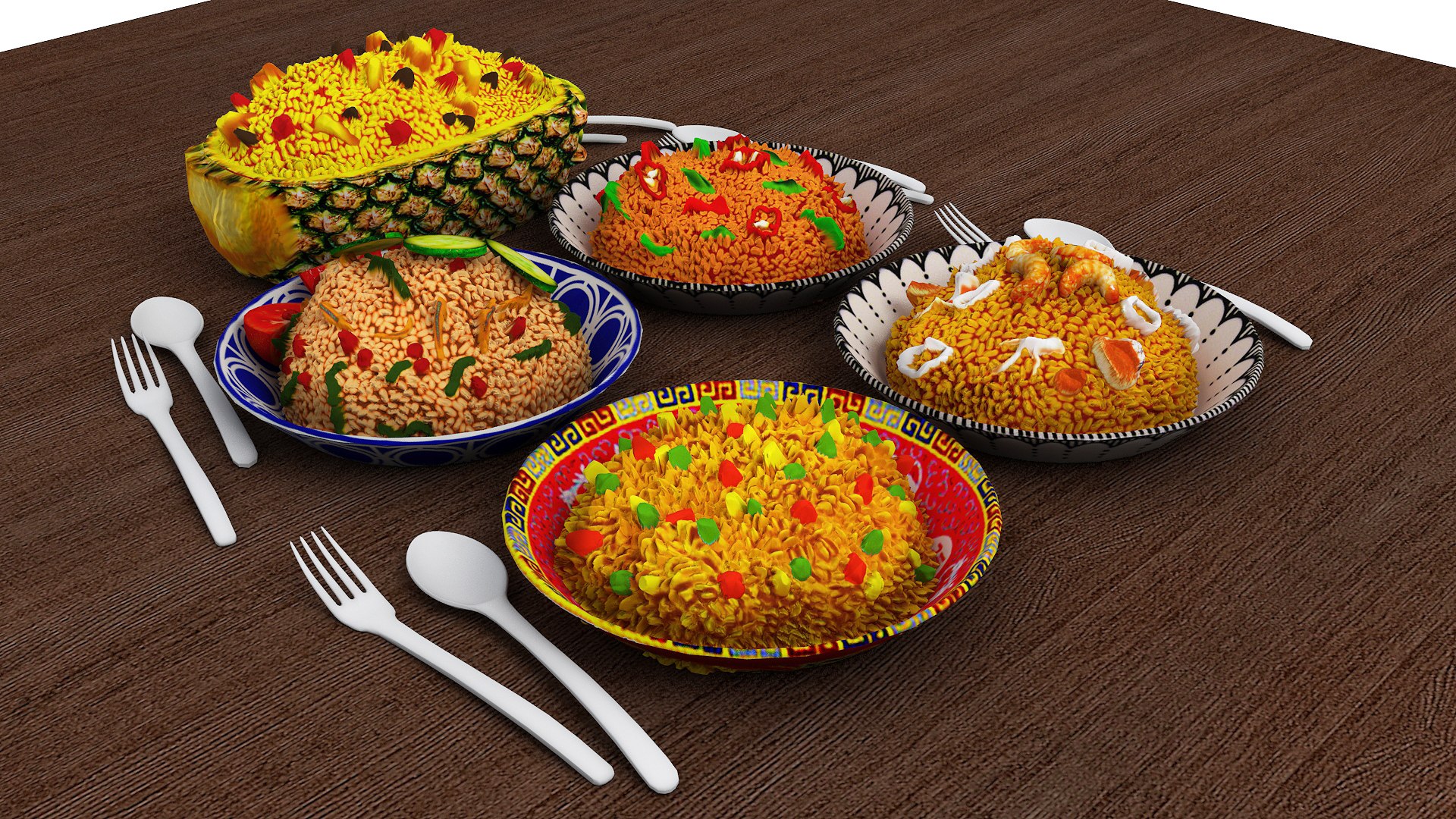 Cartoon Fried Rice 3D Model - TurboSquid 1924198