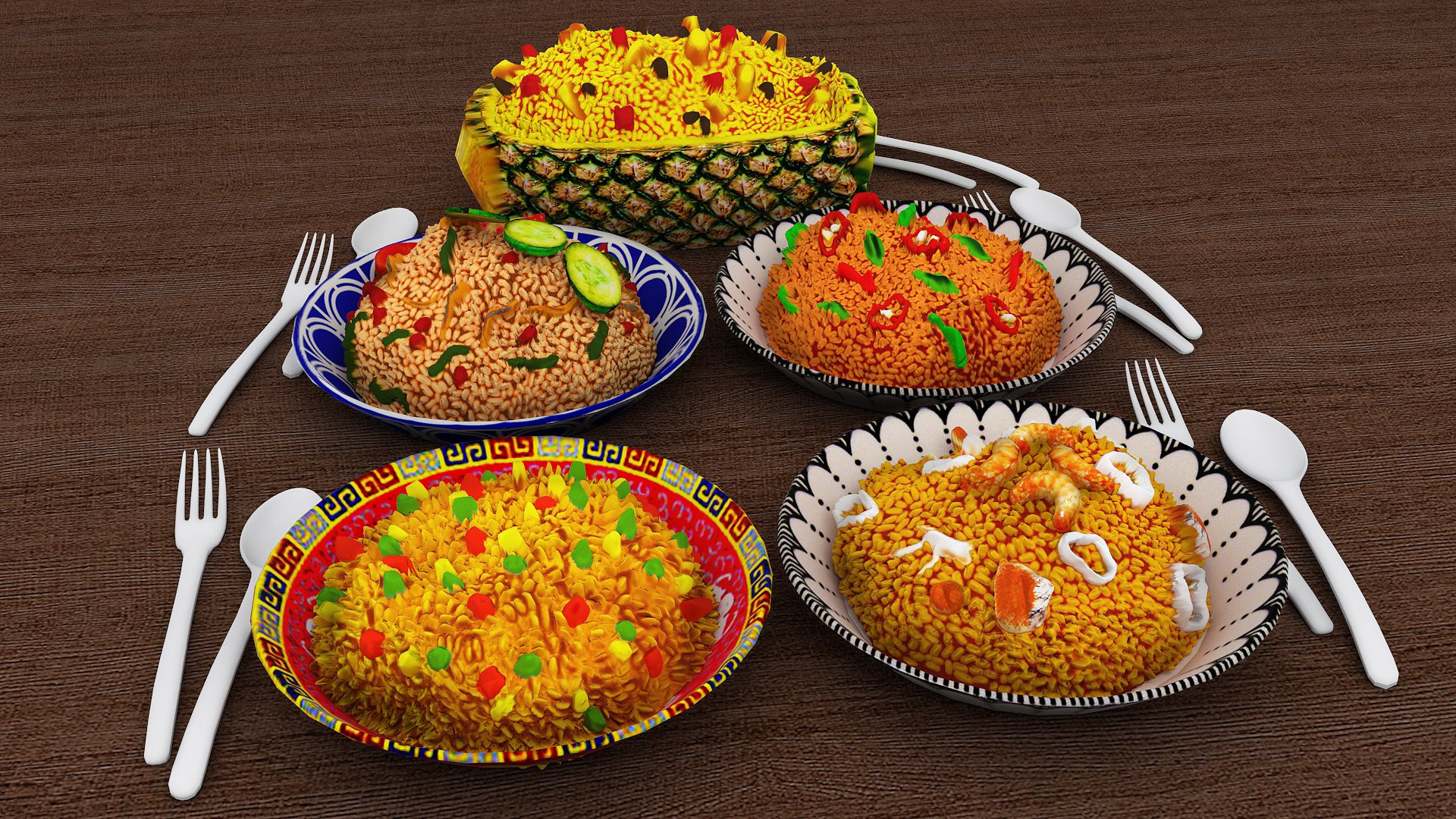 Cartoon Fried Rice 3D Model - TurboSquid 1924198