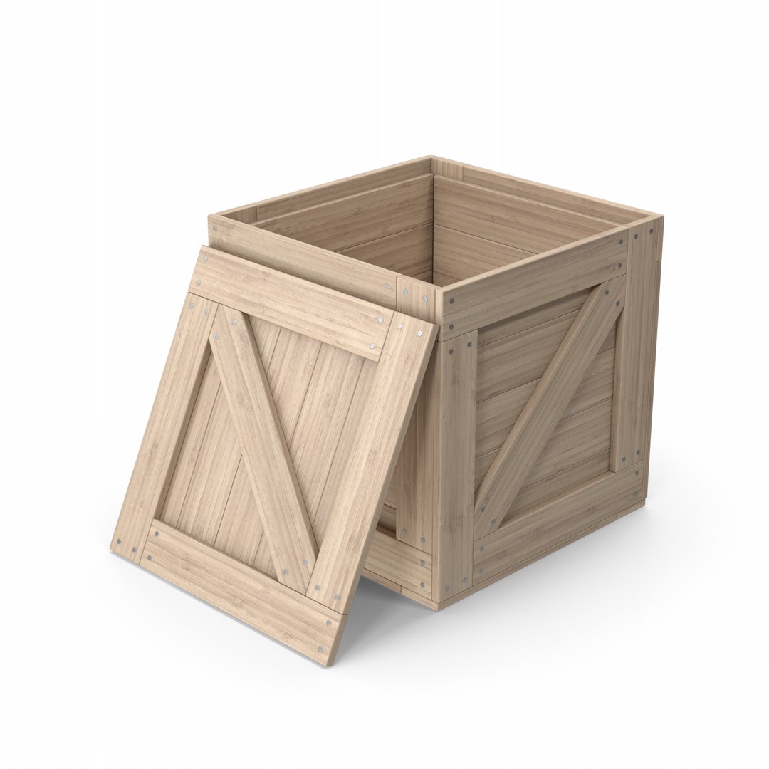 3D Wooden Box Crate model - TurboSquid 1906021