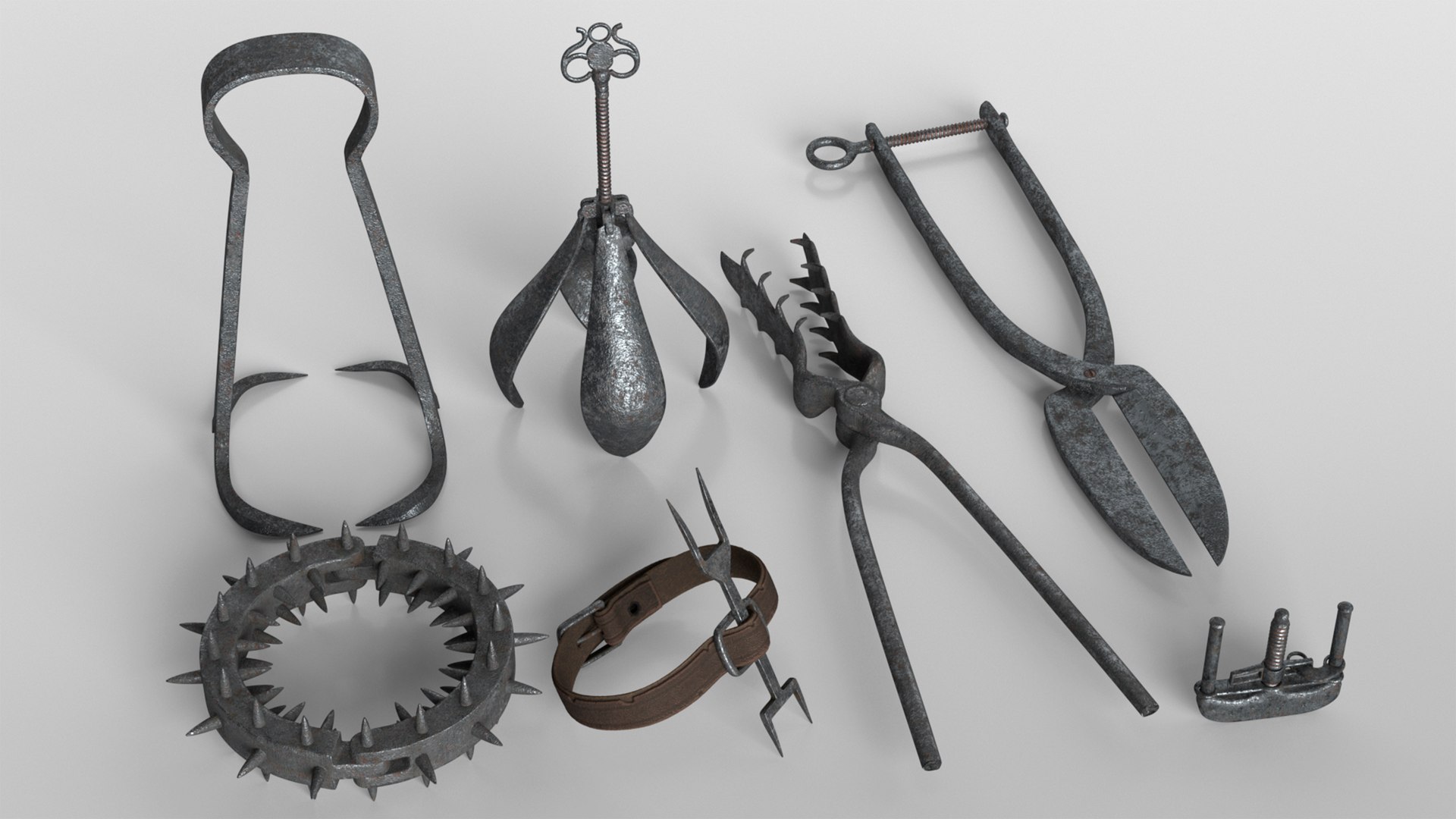 Medieval Torture Instruments Set Model - TurboSquid 2245150