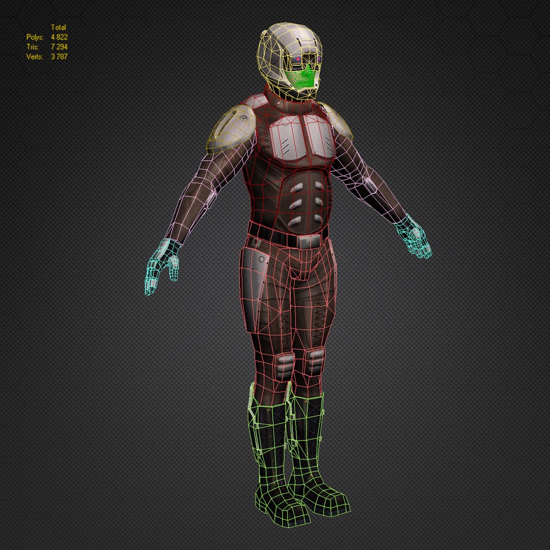 3d Model Sci-fi Armor Male Character