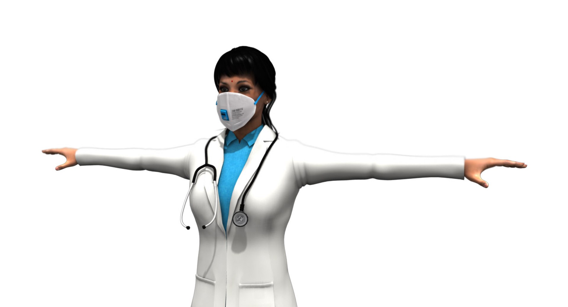 3D Indian Young Woman Doctor Model - TurboSquid 1583680