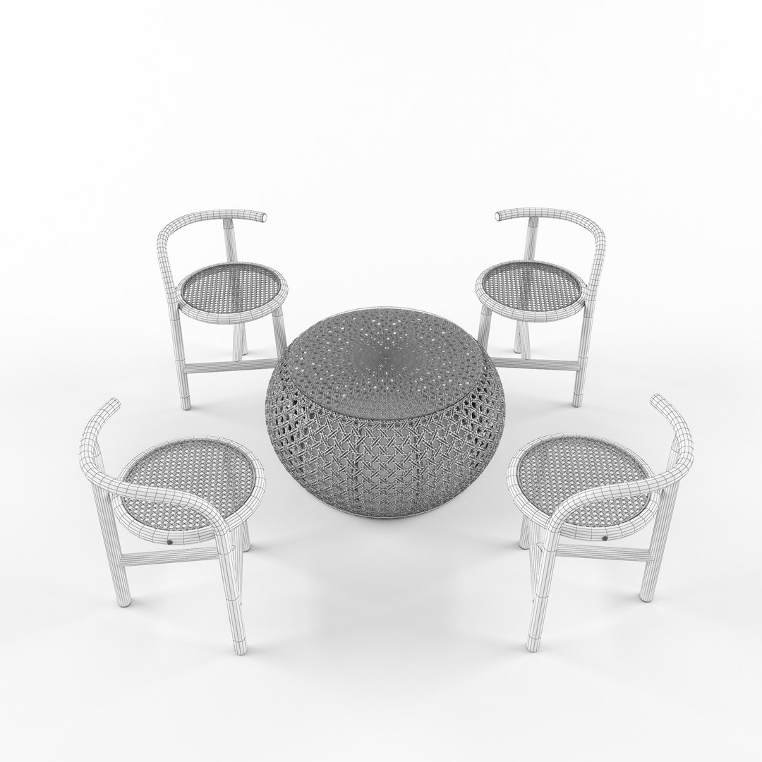Outdoor Natural Rattan Furniture 3D Model - TurboSquid 1670990