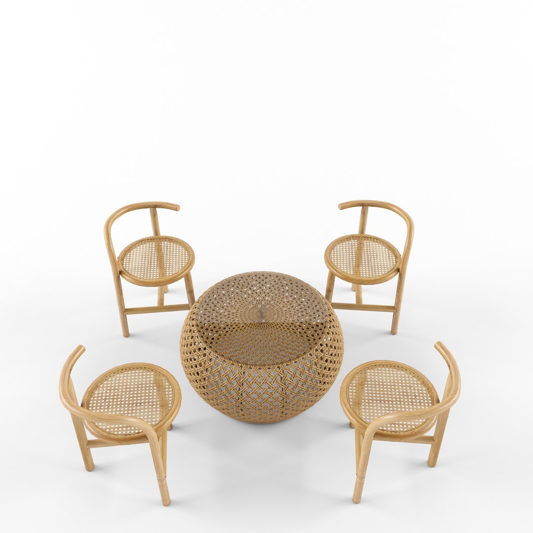 Outdoor Natural Rattan Furniture 3D Model - TurboSquid 1670990