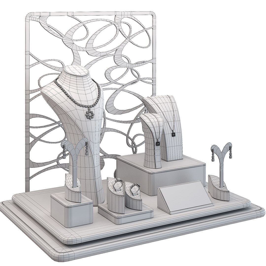 3D Stylish Jewelry Showcase - TurboSquid 1921810