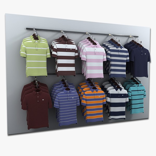 polo shirts table display 3d model