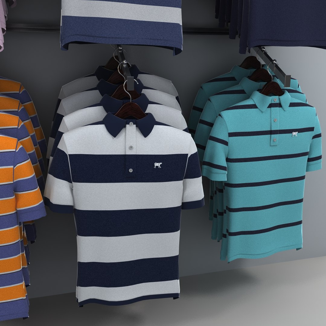 Polo Shirt Wall Display 3d Model