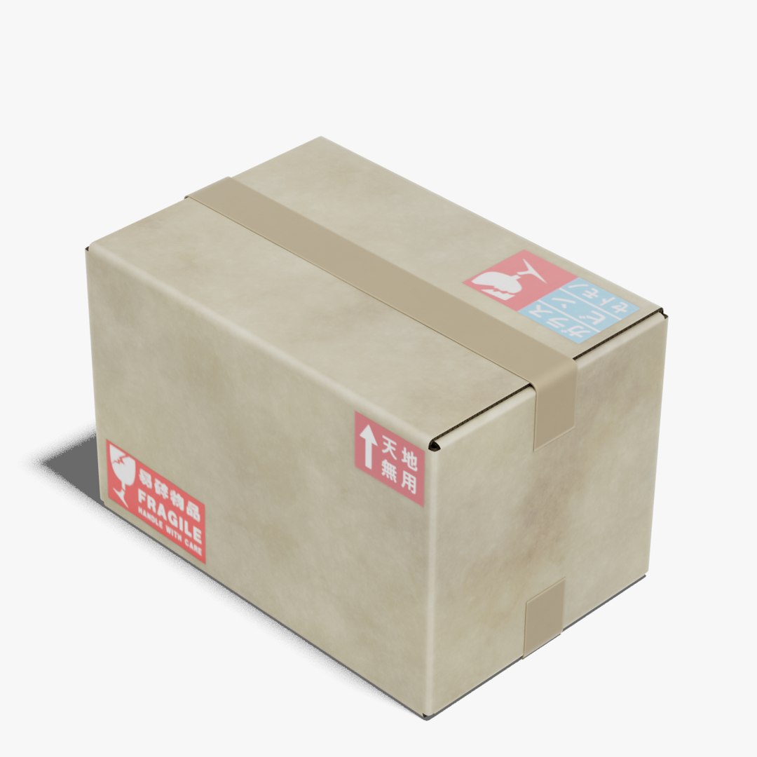 Japanese Furniture Kit - Cardboard box 3D model - TurboSquid 1949325