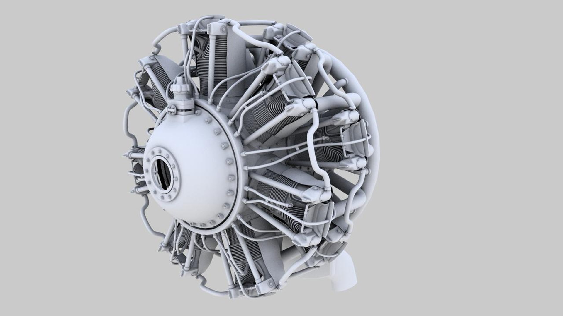 R-1830 twin wasp aircraft engine 3D model - TurboSquid 1466918