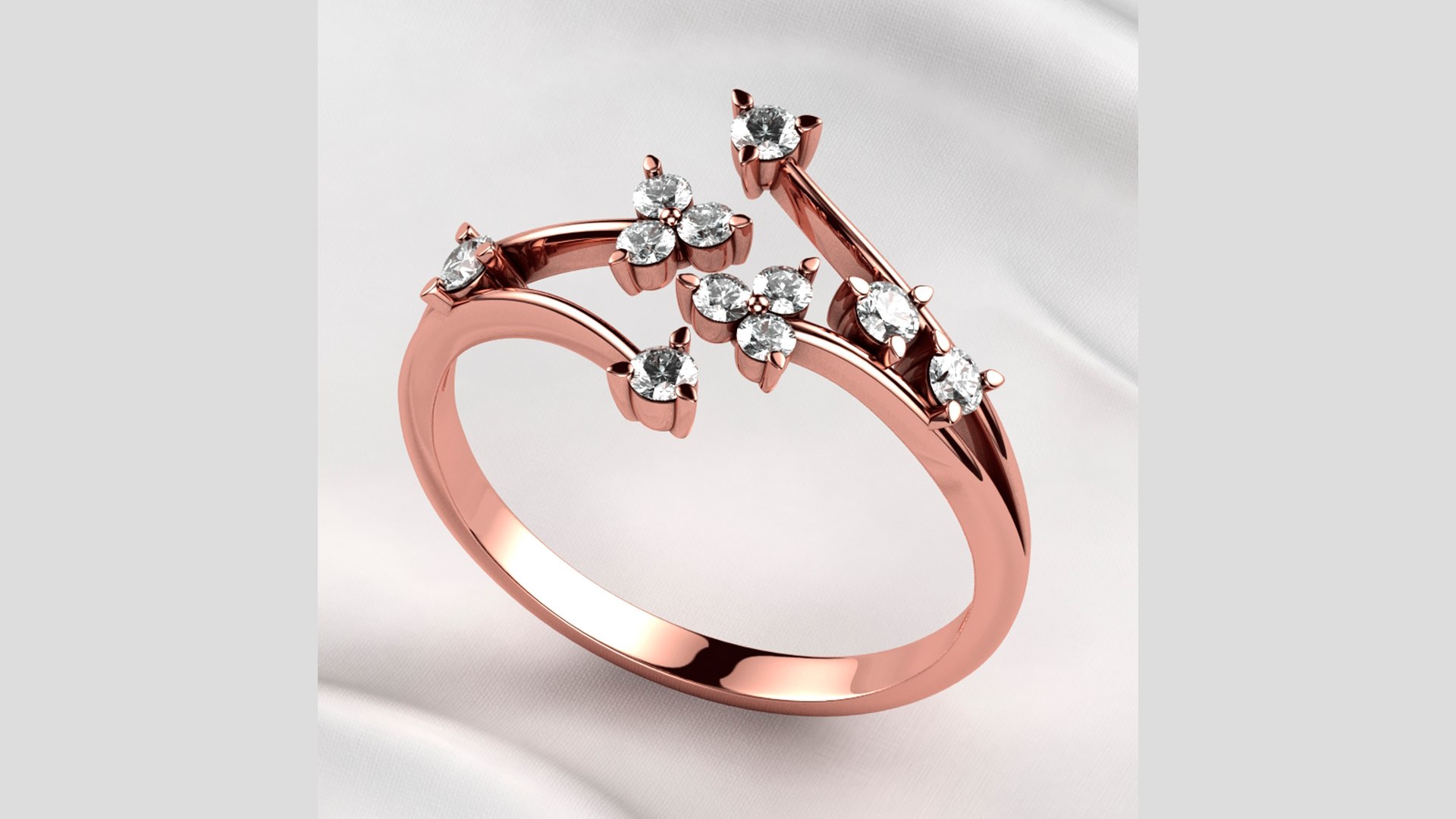 Beautiful Opened Fashion Gold Ring Model - TurboSquid 1874085