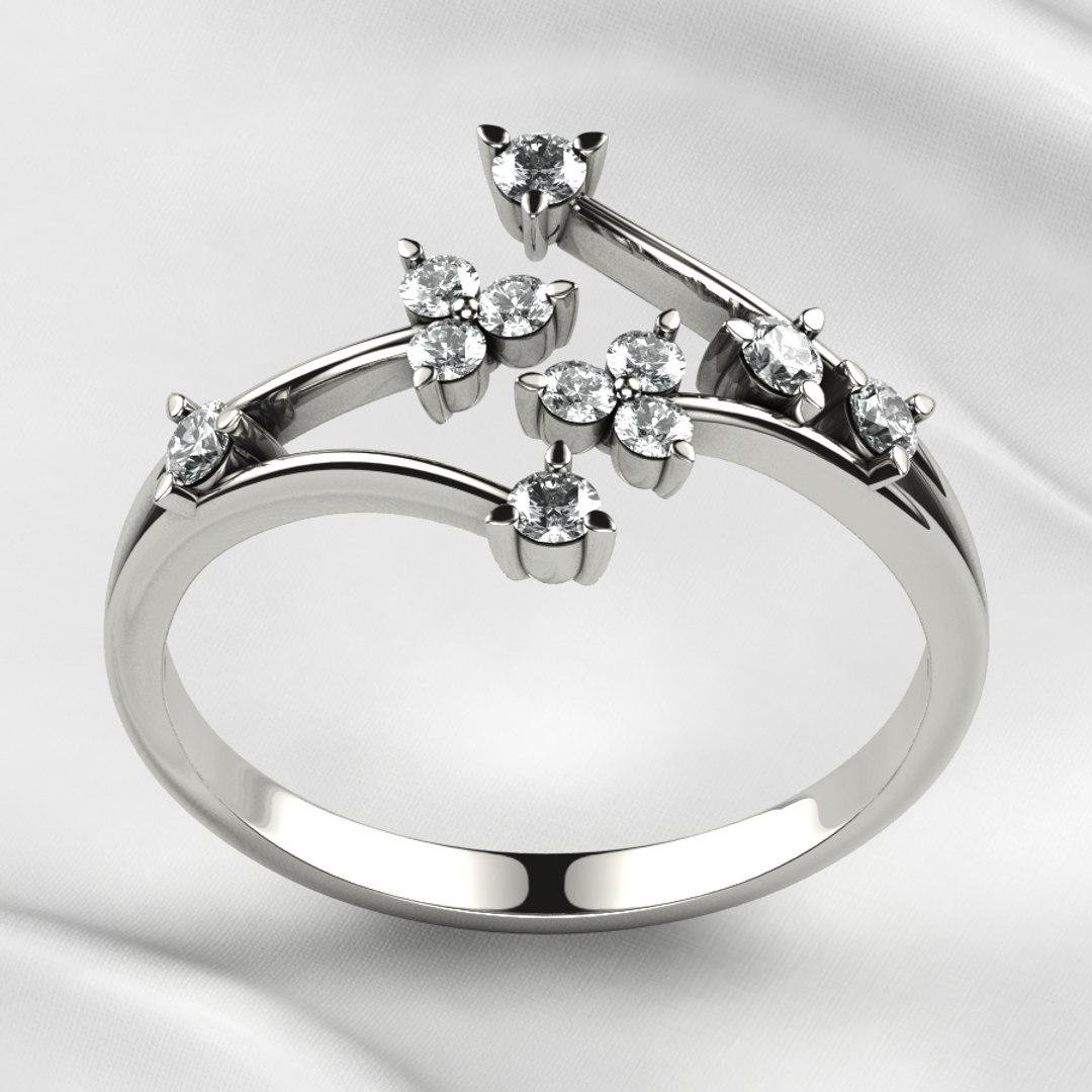 Beautiful Opened Fashion Gold Ring Model - TurboSquid 1874085