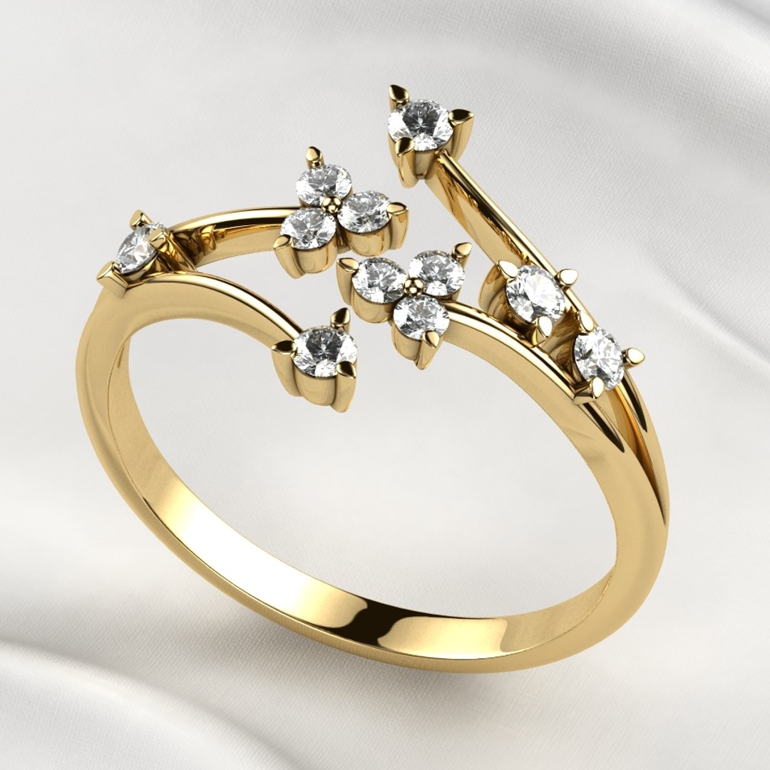 Beautiful Opened Fashion Gold Ring Model - TurboSquid 1874085